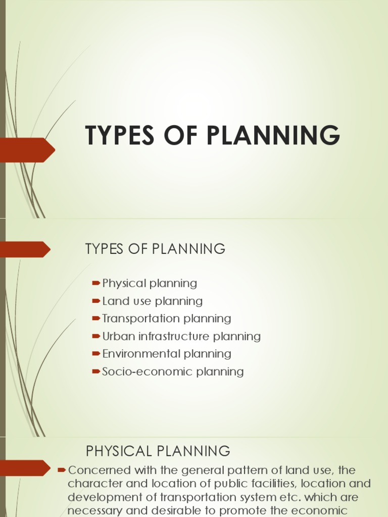 Types of Physical and Urban Planning | PDF | Infrastructure | Transport
