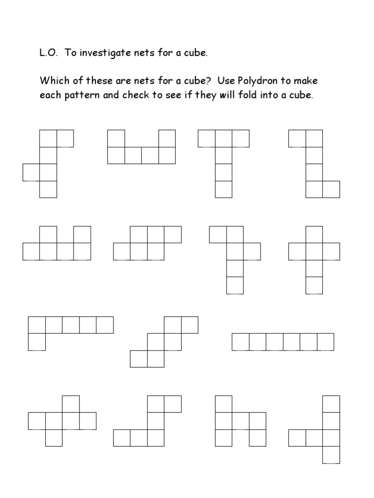 Nets For A Cube | PDF