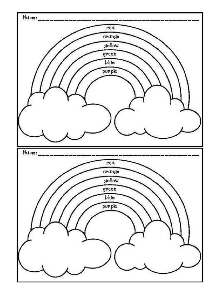Rainbow Worksheet PDF | PDF