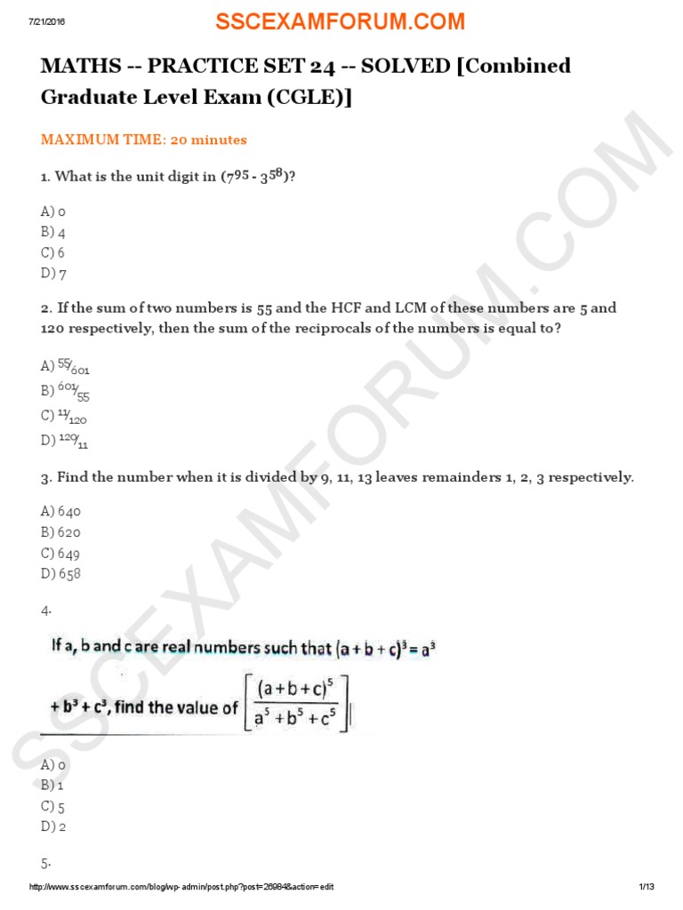 Maths Test 24 Solved 1 | PDF | Interest | Triangle