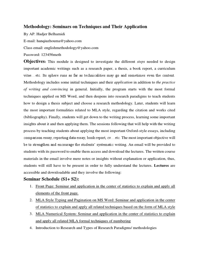 4-ESP Handout 1st Semester - 1 | PDF | Thesis | Lecture