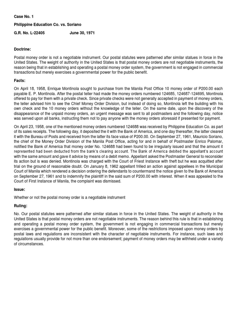 Nego Digest Compilation | PDF | Negotiable Instrument | Cheque