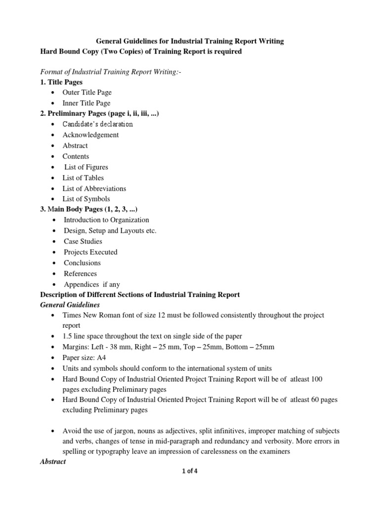 6 Weeks Industrial Training Report Format-1 | PDF | Syntax | Morphology