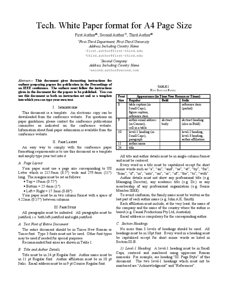 White Paper FOrmat | PDF | Typefaces | Paragraph