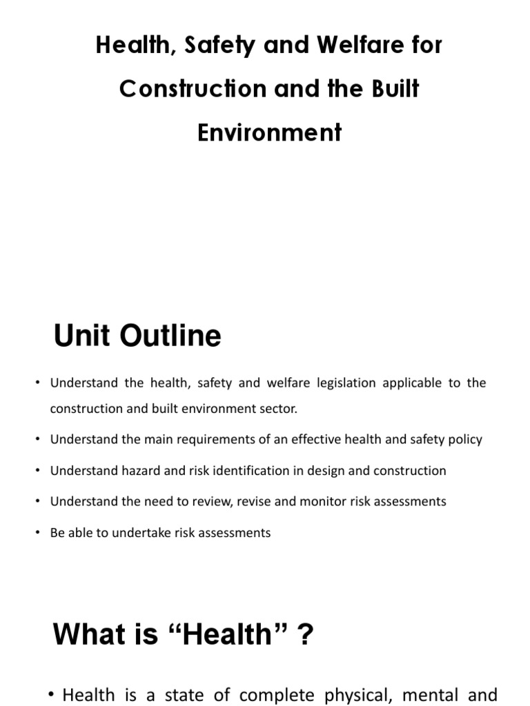 Health and Safety in Construction | PDF | Occupational Safety And ...