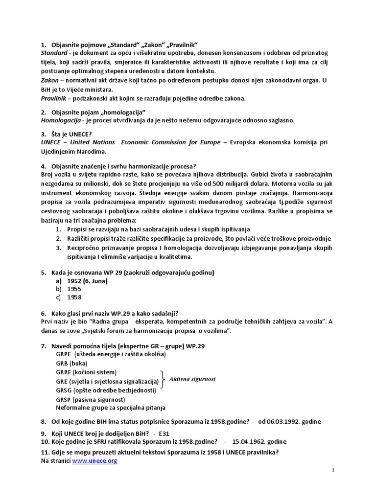 Homologacija 1 | PDF