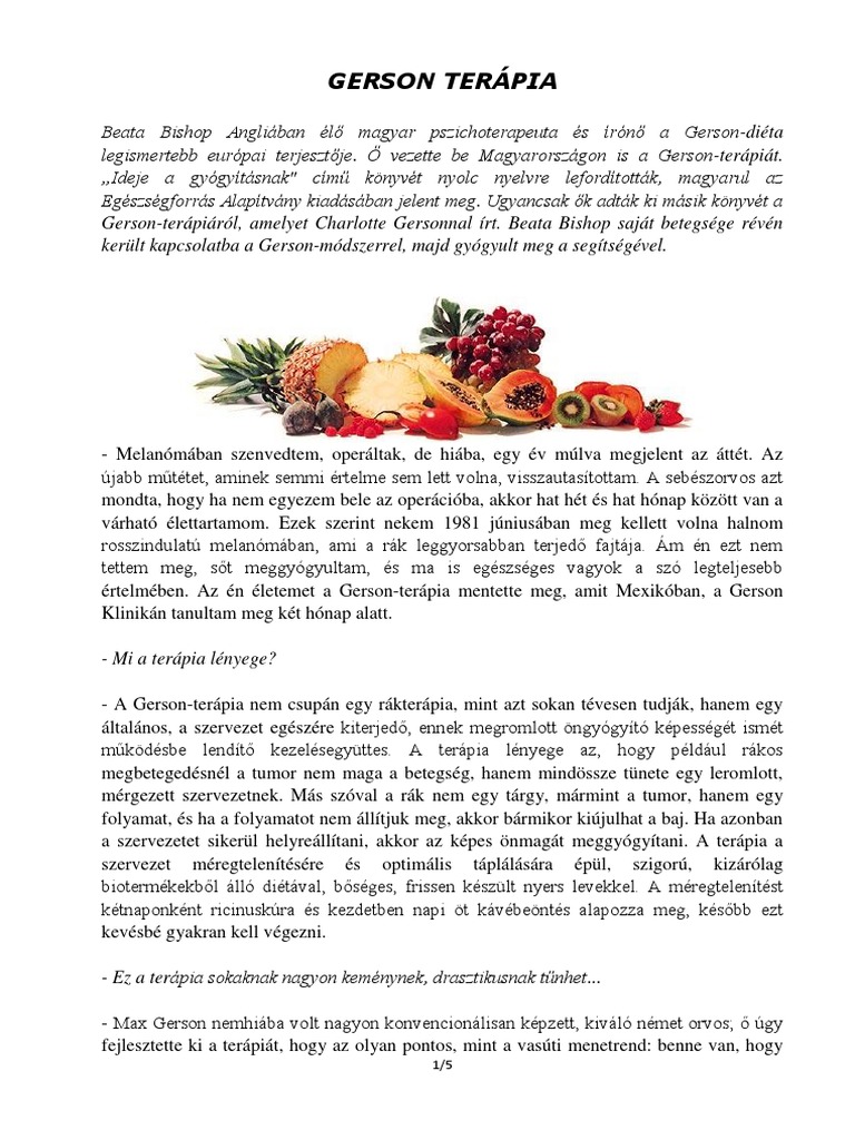 Gerson Terápia | PDF