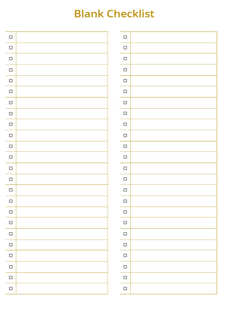 Blank Checklist | PDF
