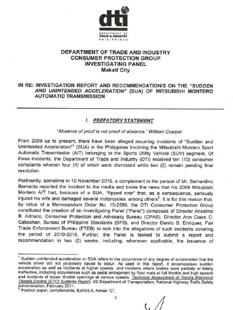 DTI Investigation Report | PDF