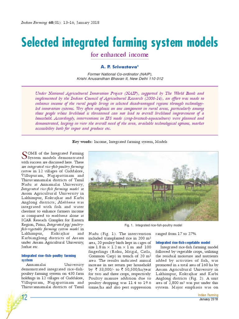 Selected Integrated Farming System Models PDF | PDF | Surface Runoff ...