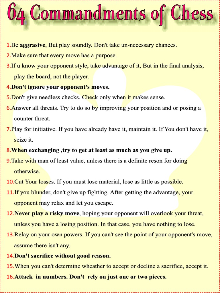64 Commandments of Chess | PDF | Board Games | Chess Theory
