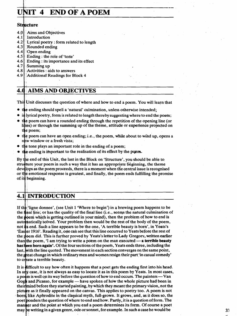 End of A Poem | Download Free PDF | Poetry