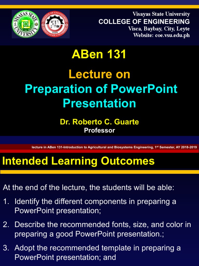 04 - ABBen 131-Lecture On Making PowerPoint Presentation | PDF | Typefaces | Arial