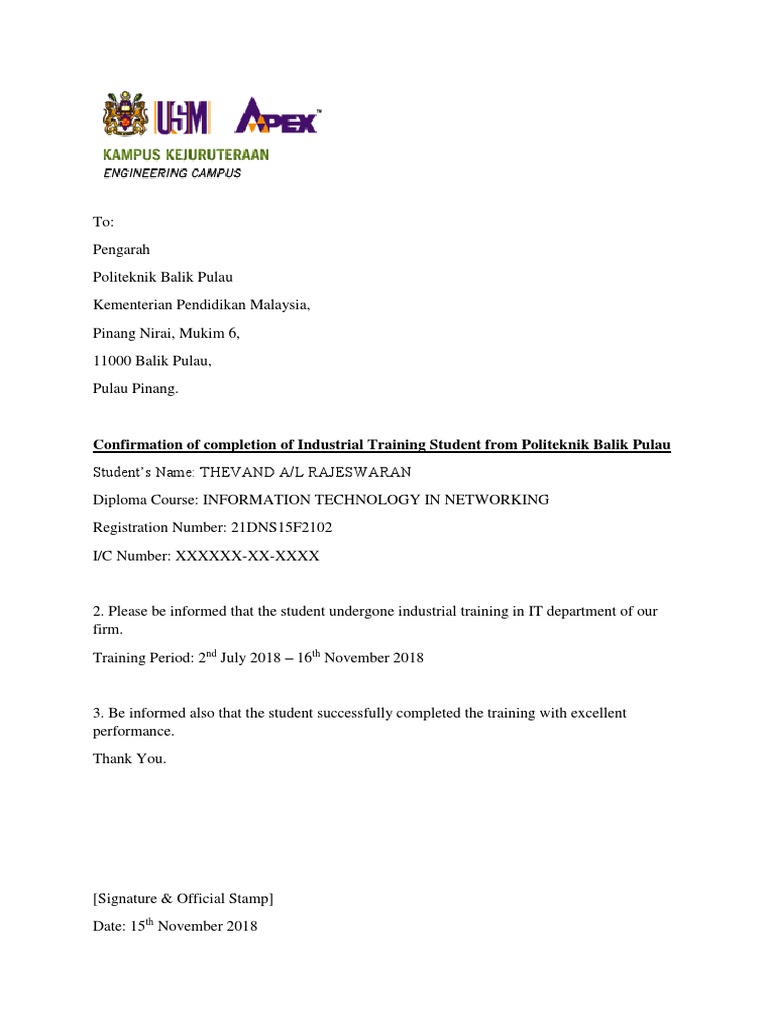 Completion Letter | PDF