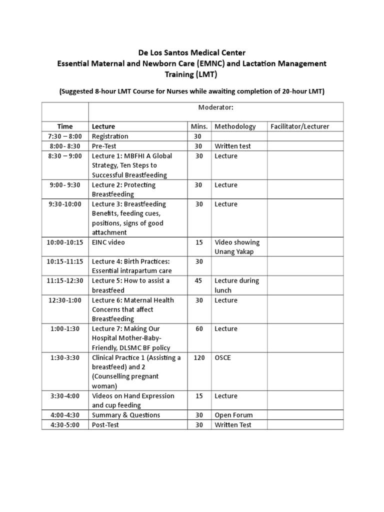 LMT Course for Nurses at De Los Santos | PDF