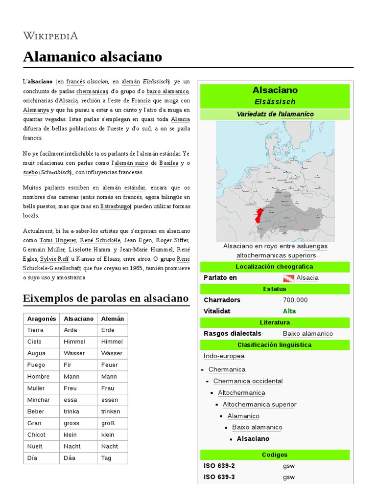 An Overview of Alsatian: A Variety of Low Alemannic German Spoken in ...