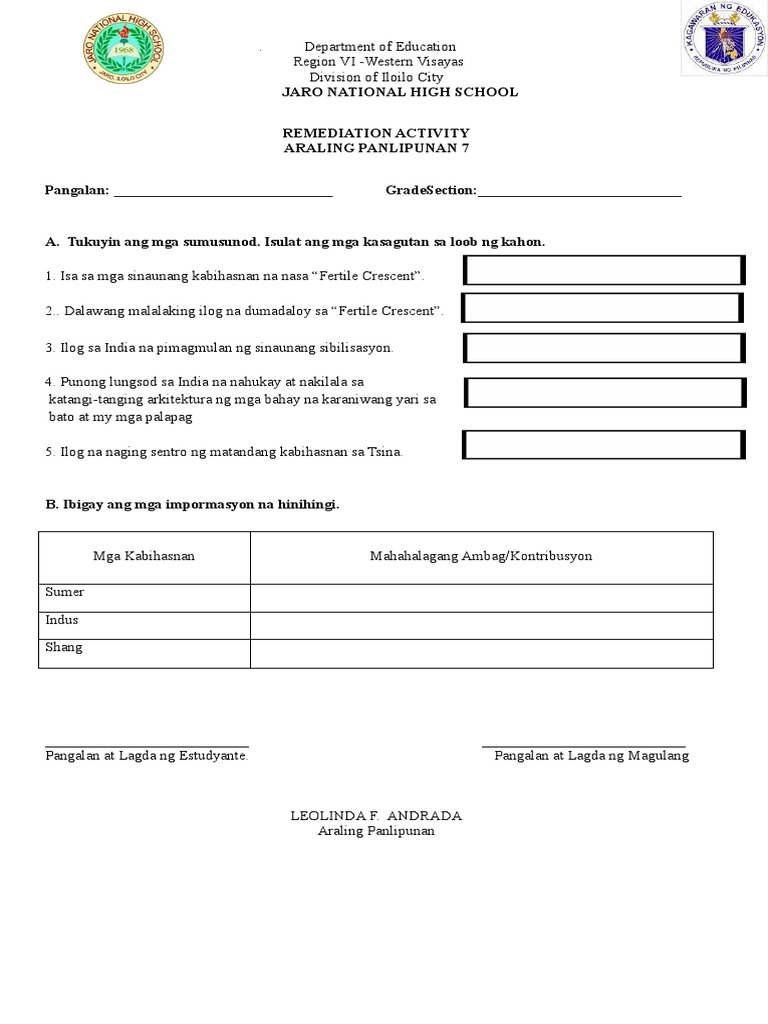 Remediation Activities2nd Grading | PDF
