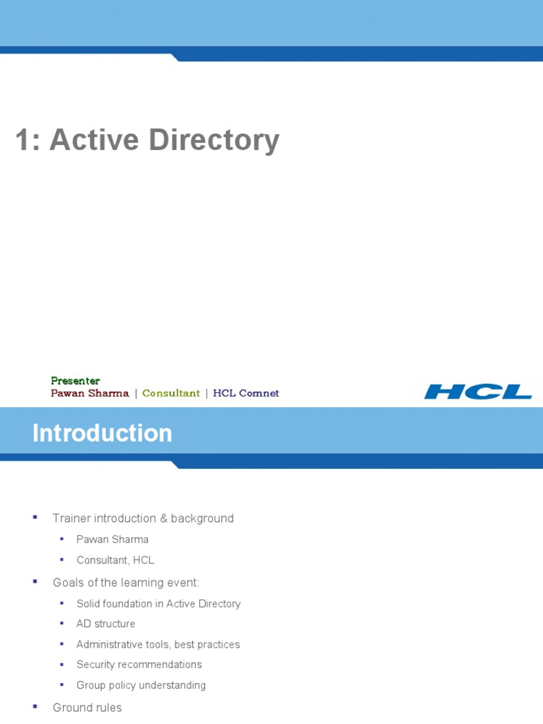 Basic Active Directory Fundamentals Pdf Active Directory Group Policy