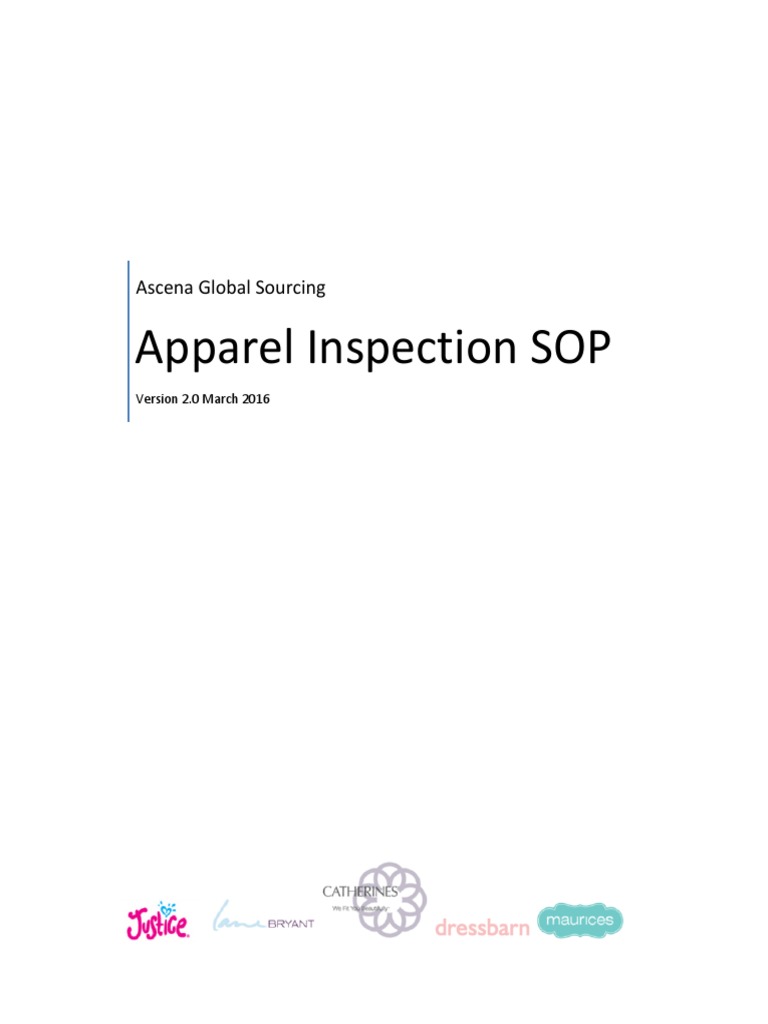 Apparel Inspection SOP | PDF | Sewing | Yarn