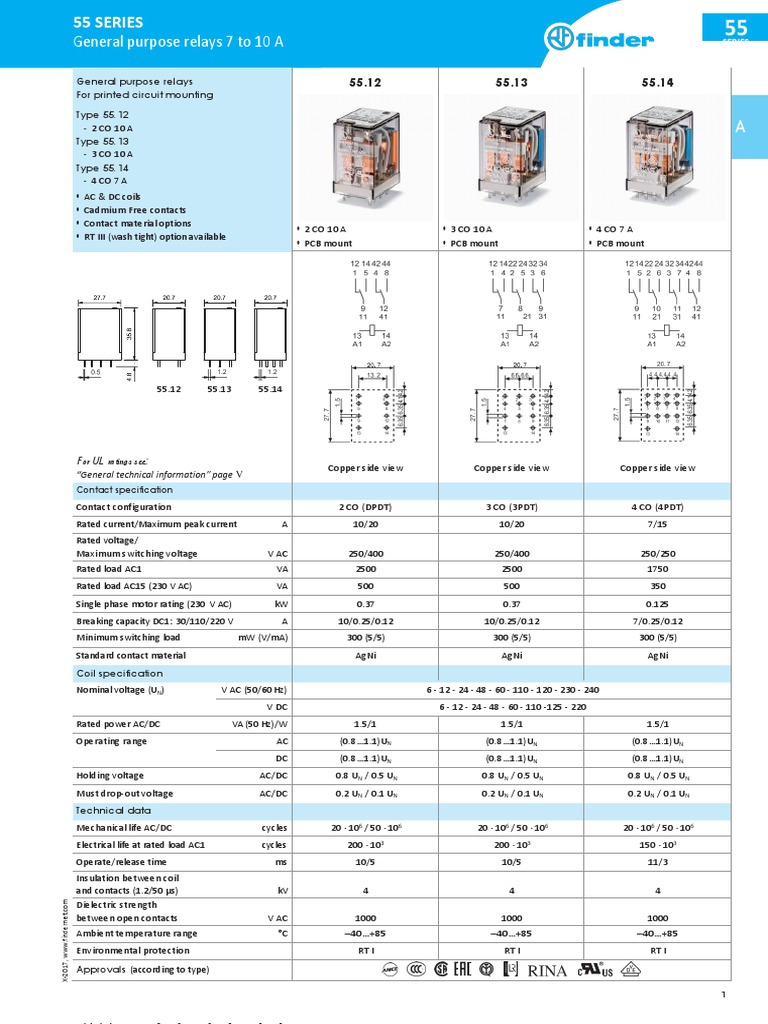14pin Relay and Base | PDF | Relay | Alternating Current