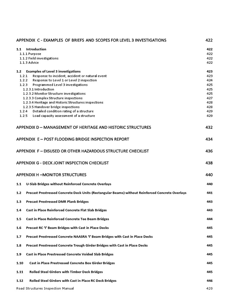 Road Structures Inspection Manual 420 | Download Free PDF | Precast ...