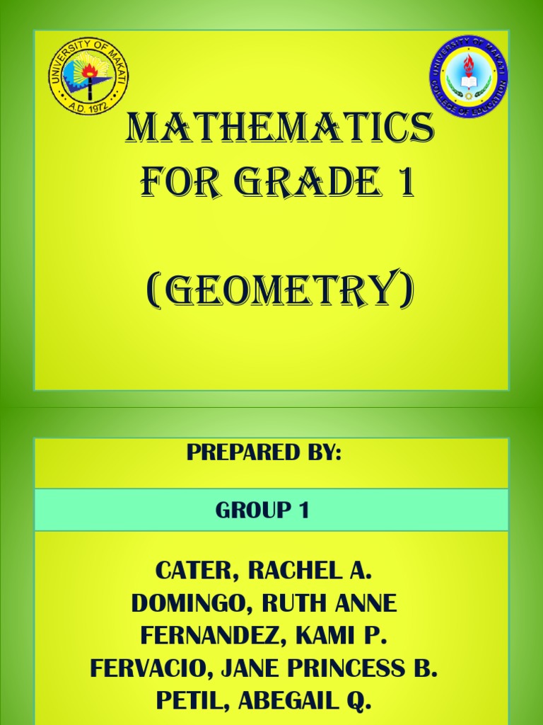 Mathematics For Grade 1 | PDF | Area | Elementary Mathematics