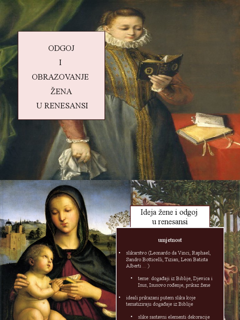 Odgoj i Obrazovanje Žena u Renesansi | PDF