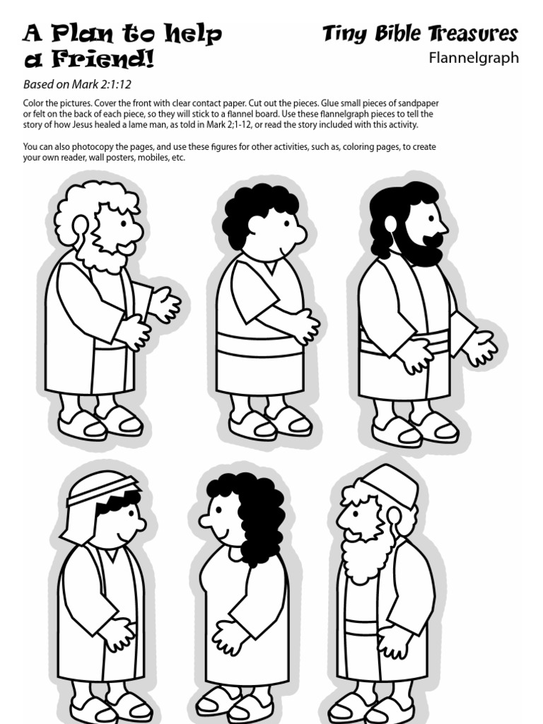 Flannelgraph (BW) : Plan To Help A Friend | PDF | Jesus