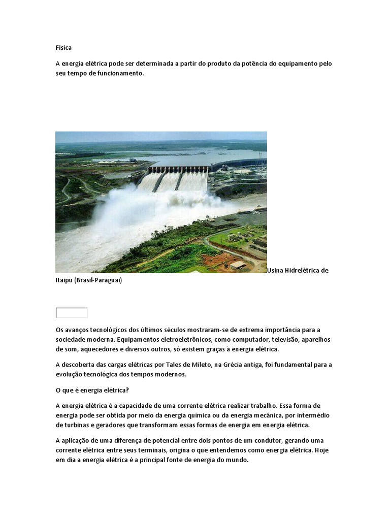 Energia Eletrica Geração E Consumo Resumo Pdf Engenharia Elétrica