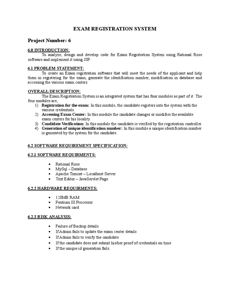 Exam Registration System Overview | PDF | Identity Document | Databases