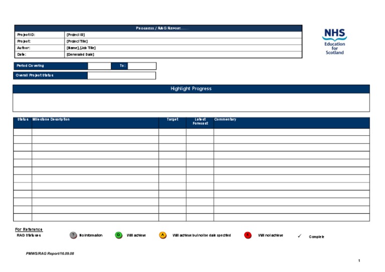 RAG Report Template Overview | PDF