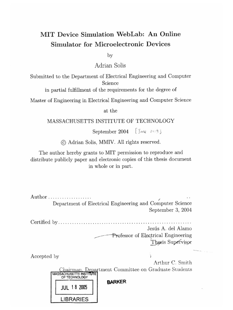 Mit Device Simulation Weblab: An Online Simulator For Microelectronic ...