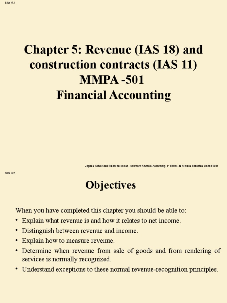 Chapter 5: Revenue (IAS 18) and Construction Contracts (IAS 11) MMPA ...