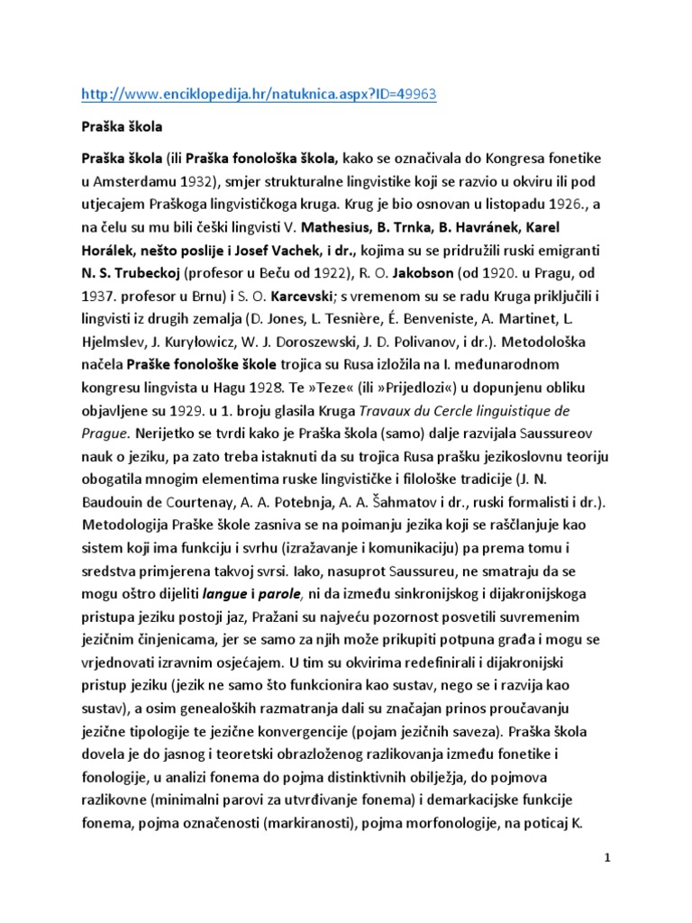 Praska Skola, Univerzalije | PDF