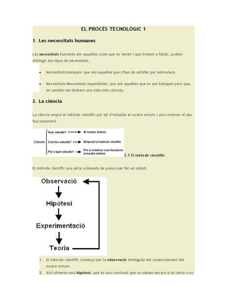 El Proces Tecnologic 1 | PDF