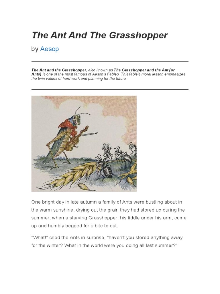 The Ant and The Grasshopper | PDF
