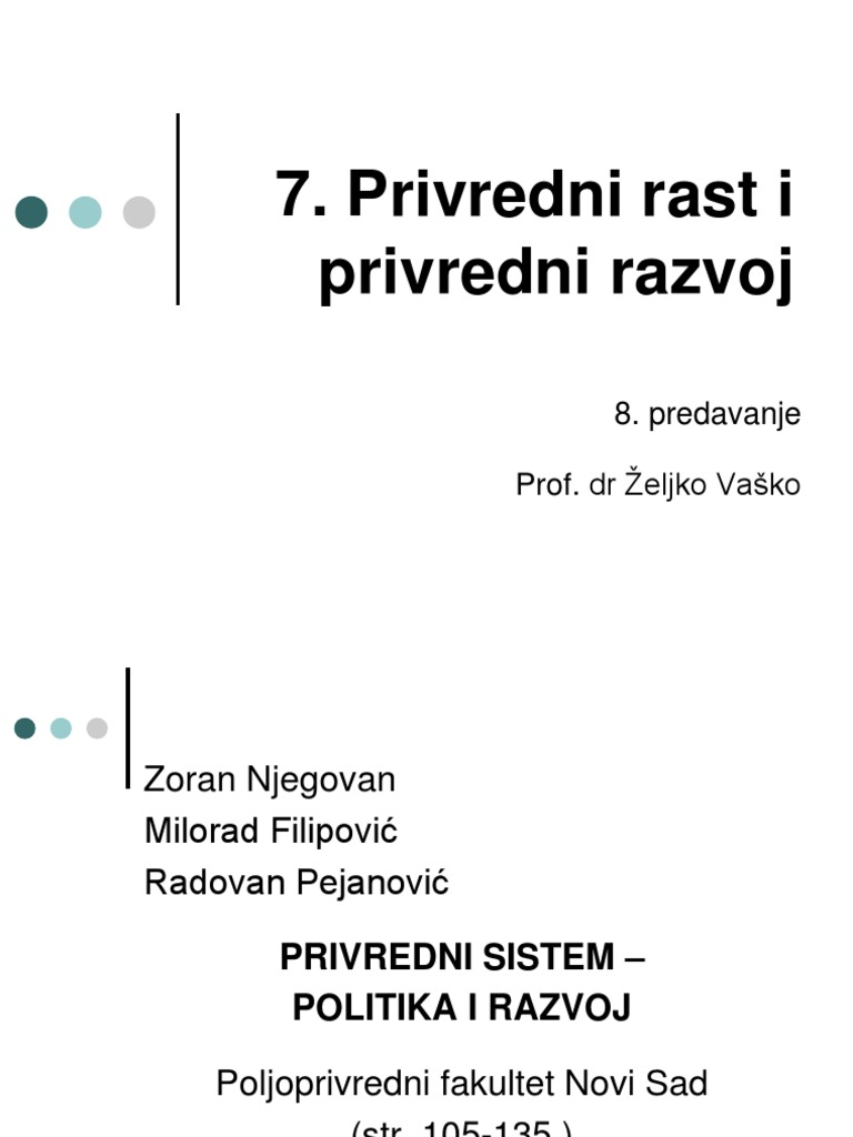 Privredni Rast I Privredni Razvoj | PDF