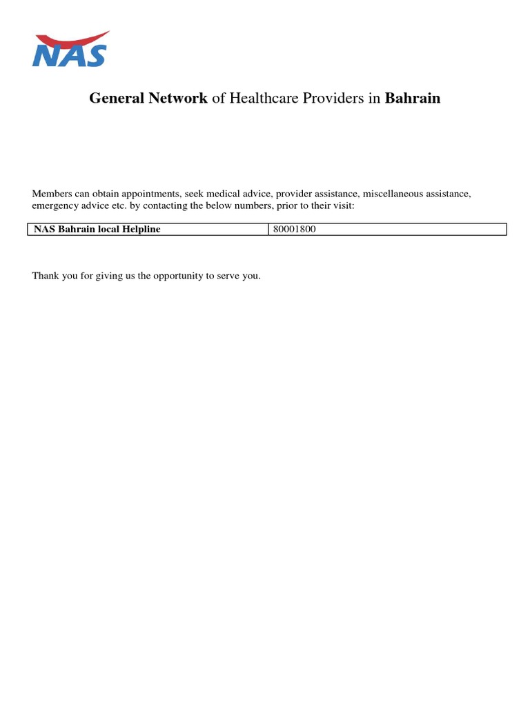 Healthcare Provider Network Directory Bahrain Pdf Bahrain Medicine