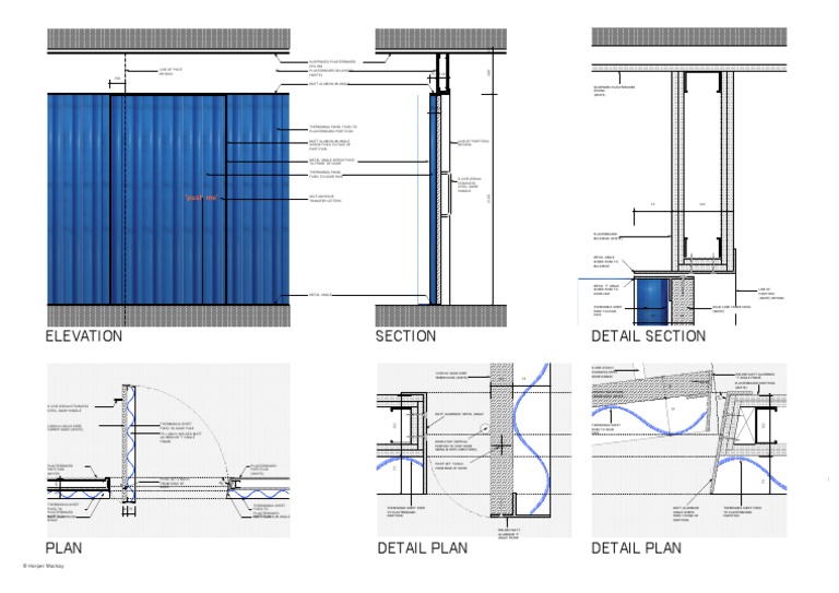 Elevation Section Detail Section: 'Push Me' | PDF | Door | Drywall