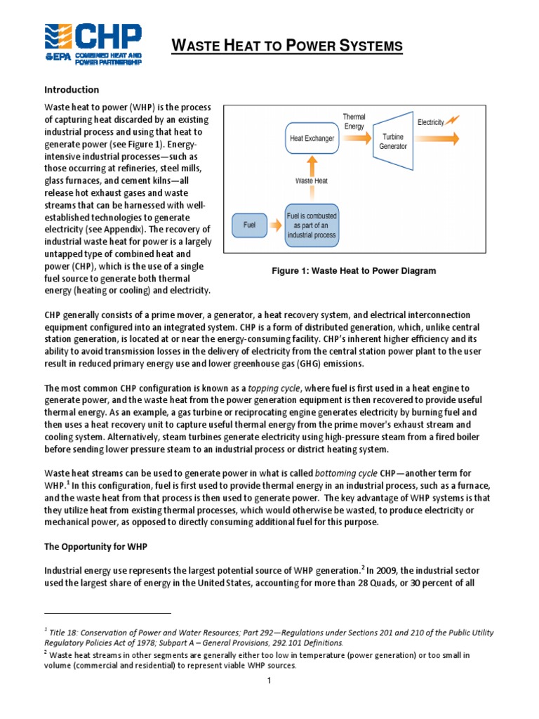 Waste Heat to Power Systems Overview | PDF | Science & Mathematics ...