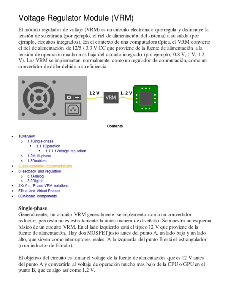 Voltage Regulator Module (VRM) | PDF | Inductor | Señal analoga