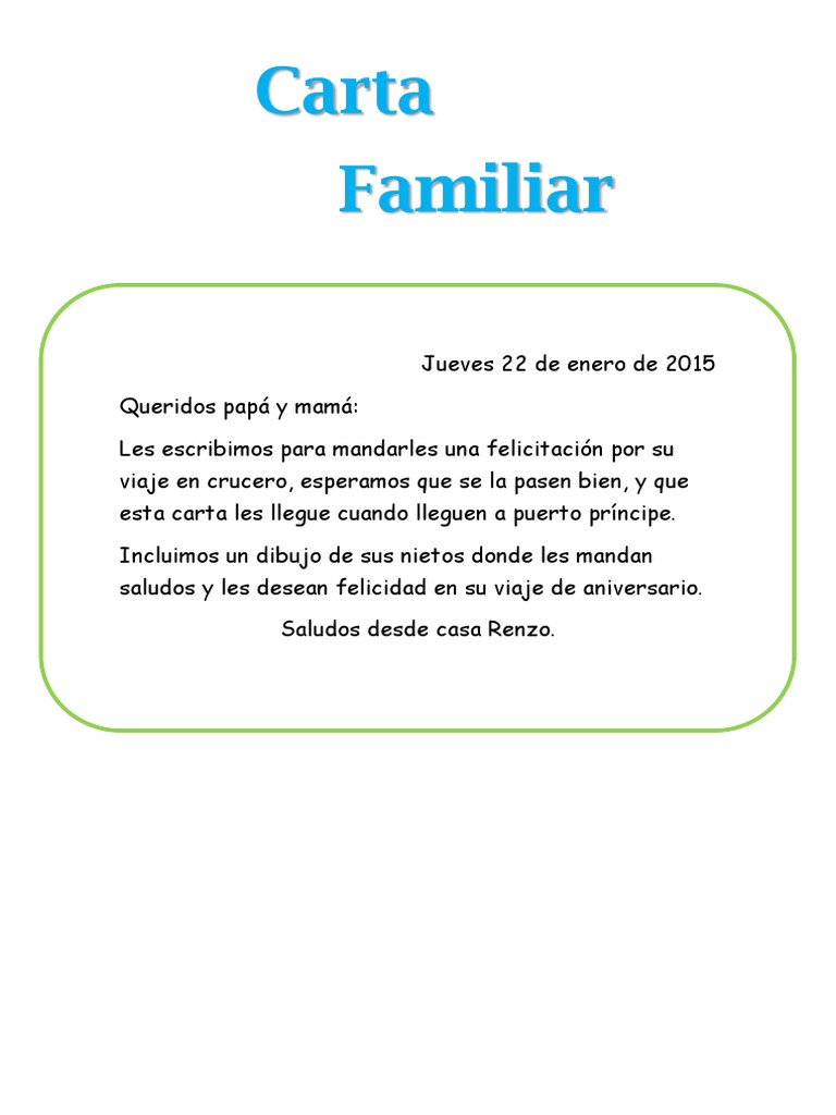 Carta Familiar (A COLOR) | PDF