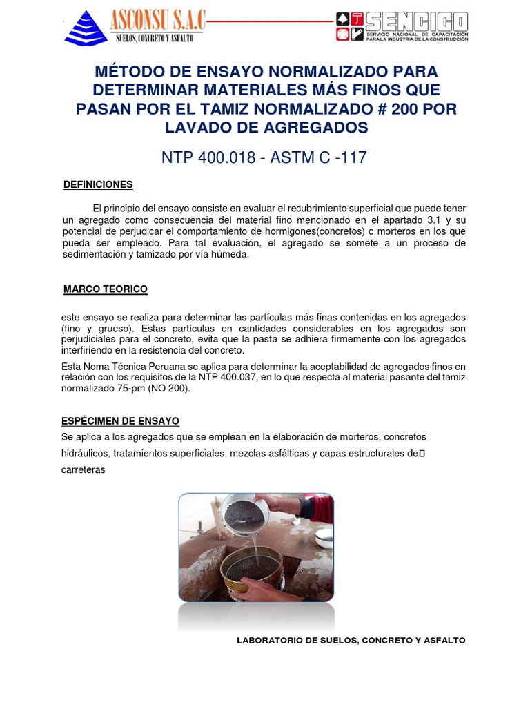 Malla 200 | PDF | Hormigón | Laboratorios