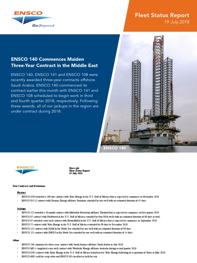 Fleet Status Report | PDF | Risk | Form 10 K