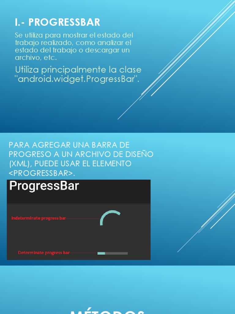 Guía de Widgets Android: ProgressBar, SeekBar y Switch | PDF | Java (lenguaje de programación) | Xml