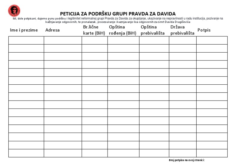 Peticija Obrazac | PDF
