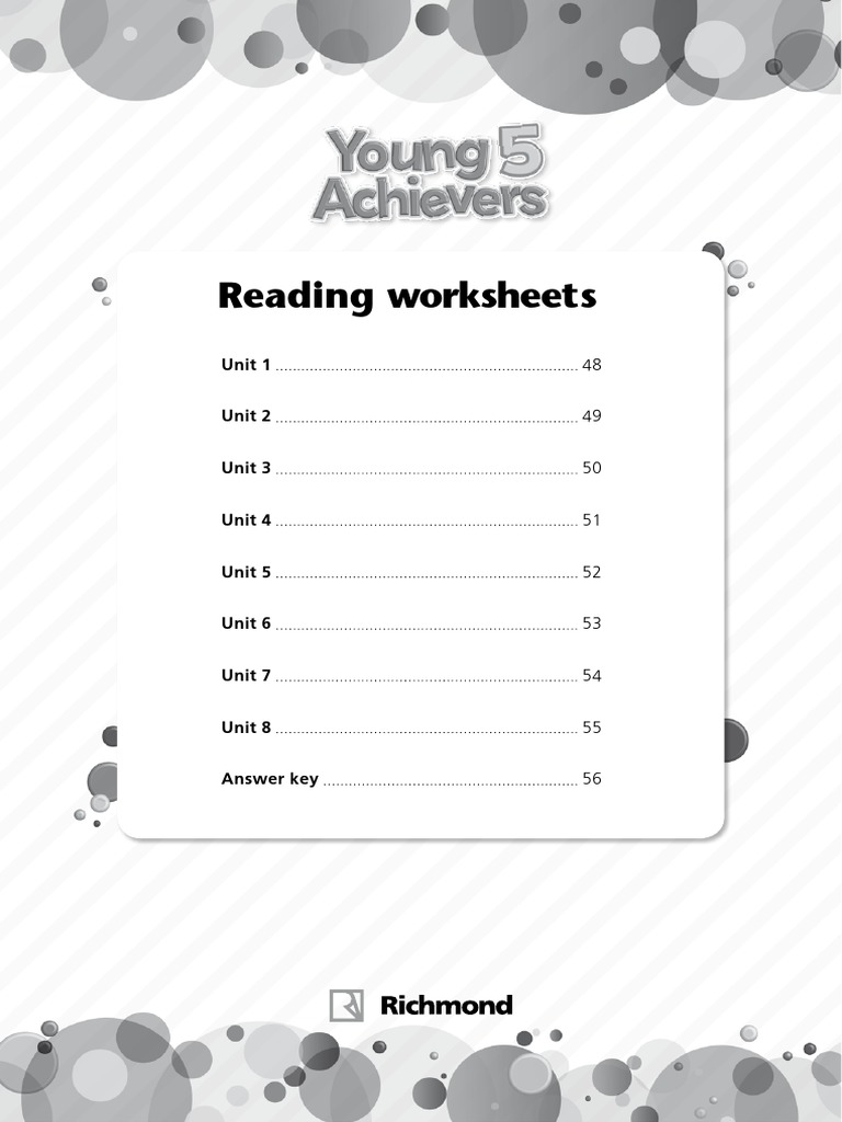 Reading Worksheets: Unit 1 48 Unit 2 49 Unit 3 50 Unit 4 51 Unit 5 52 ...
