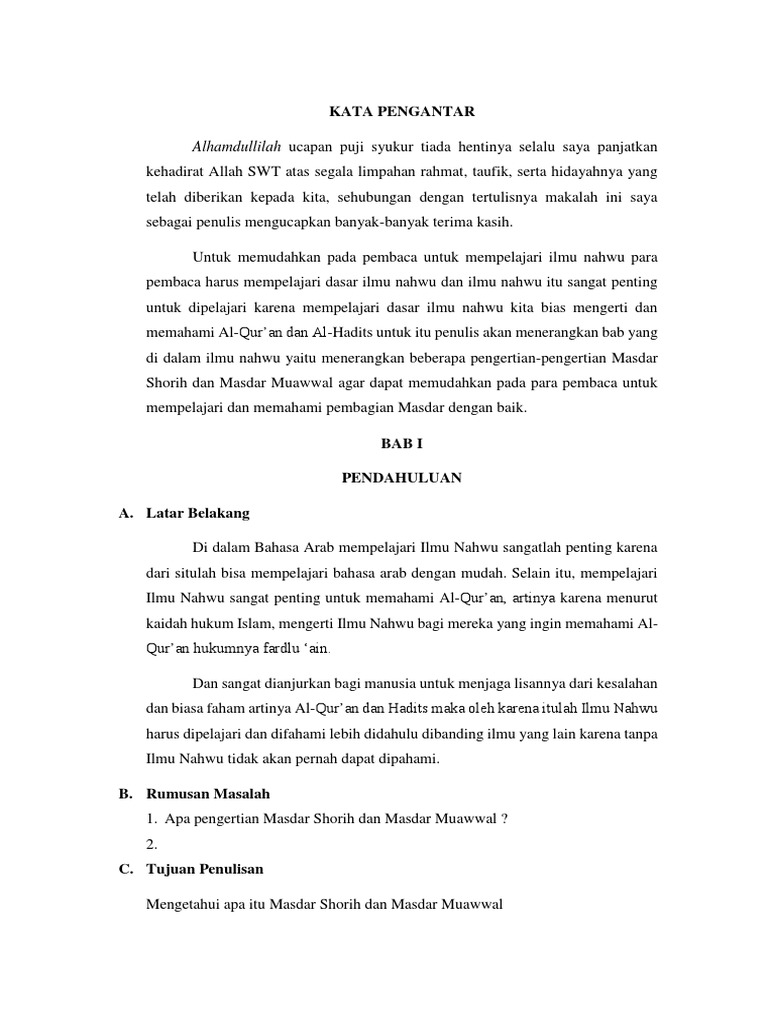 Pengertian Masdar Muawwal dalam Nahwu | PDF | Agama & Spiritualitas
