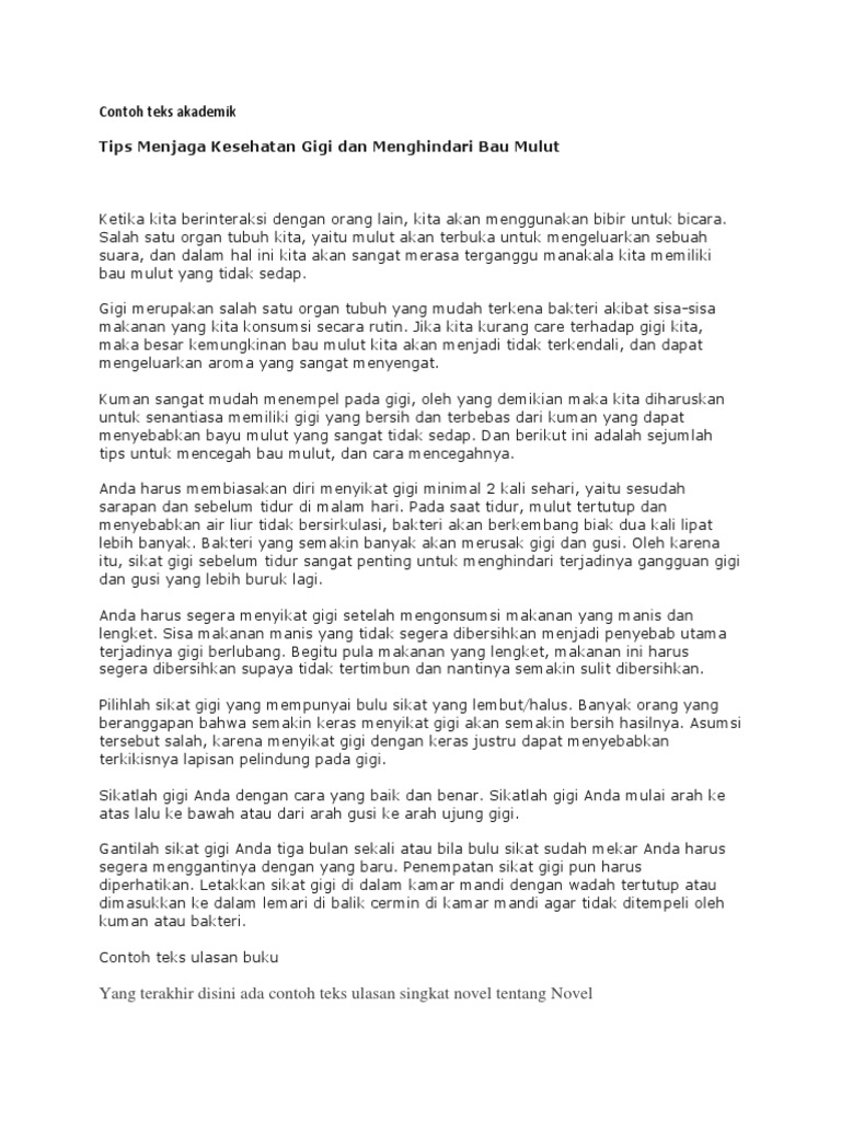 Contoh Teks Akademik | PDF