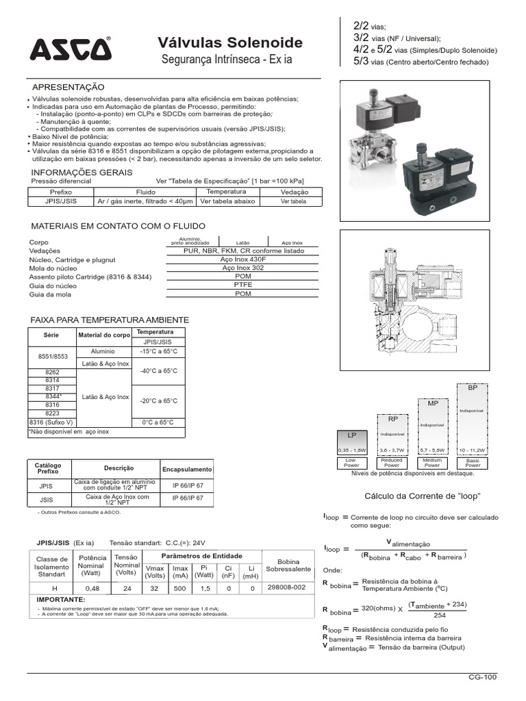 Solenoid Valve ASCO Special Intrinsec Security | PDF | Quantidades ...